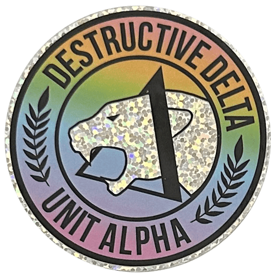 Destructive Delta Pride Rainbow Glitter Vinyl Sticker – Charlie Cochet