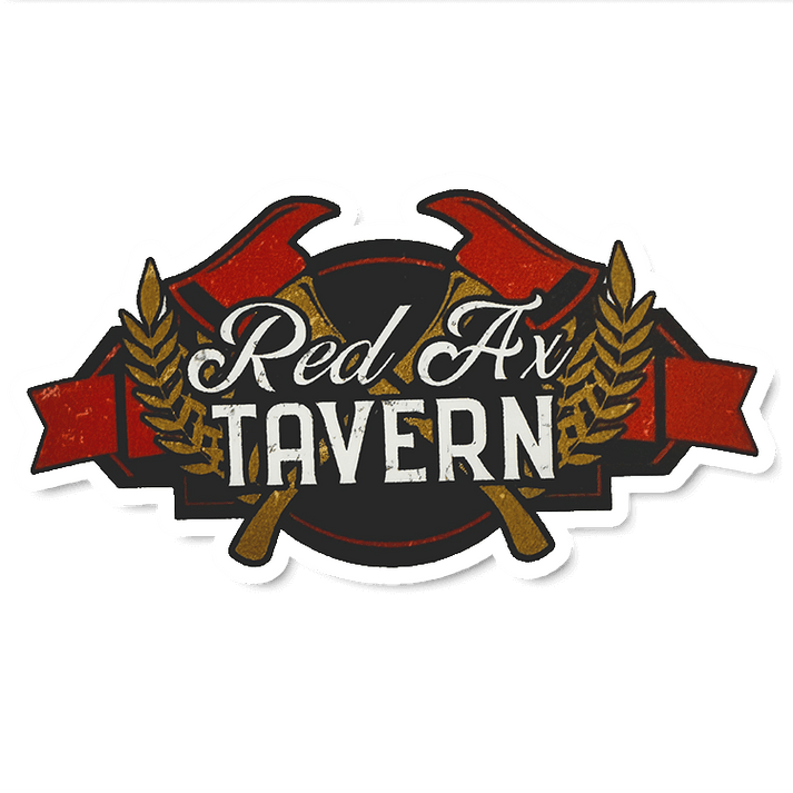 Four Kings Security Universe Red Ax Tavern Logo Vinyl Sticker – Charlie ...